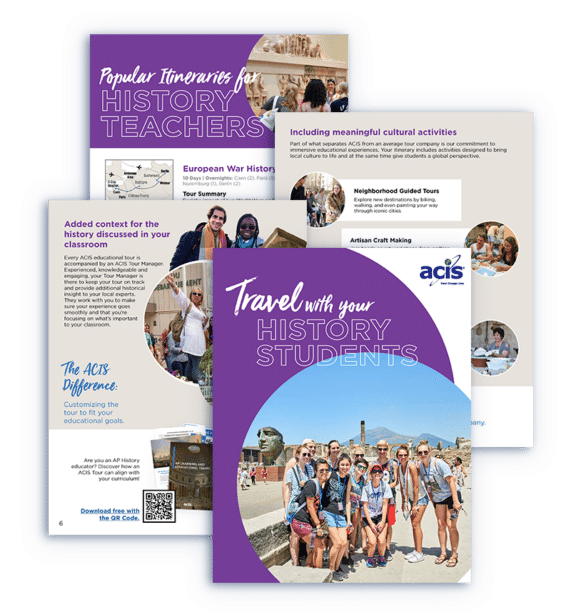 History Teacher Travel Brochure | ACIS Educational Tours