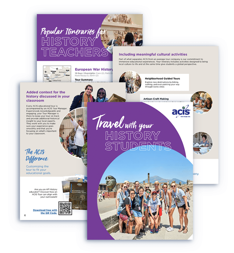 New ACIS Travel Brochure for History Teachers | ACIS Educational Tours